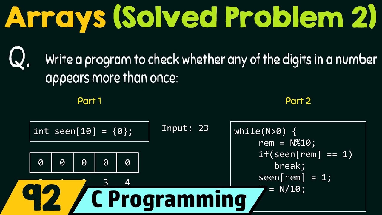 Arrays in C (Solved Problem 2)