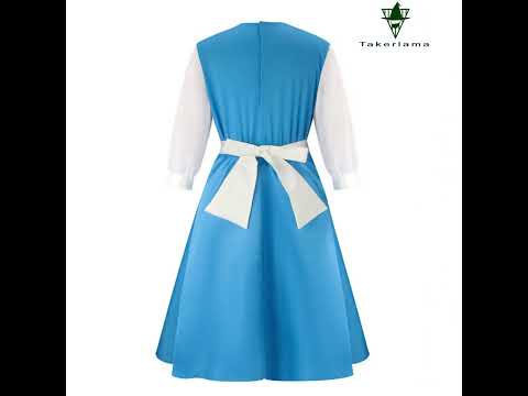 Children's Belle Maid Dress Cosplay Costume Beauty and Beast Blue In Stock #Takerlama #belle