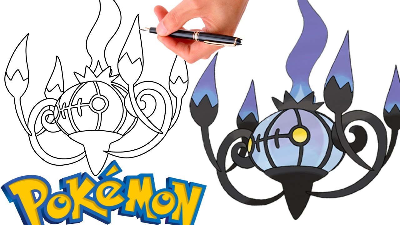 How To Draw CHANDELURE POKEMON #609 | Generation 5