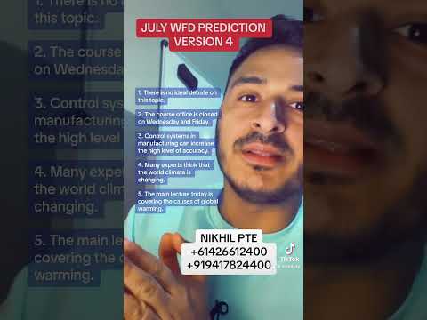 JULY WFD PREDICTION VERSION 4 #nikhilpte #pte #ptecoaching #ptebynikhil