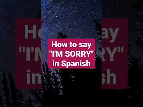 How to say "I'M SORRY" in Spanish