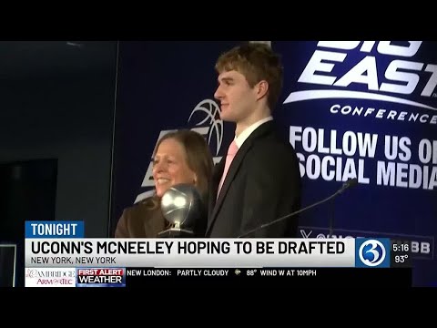 UConn’s Liam McNeeley hopes to hear his name called at the NBA Draft