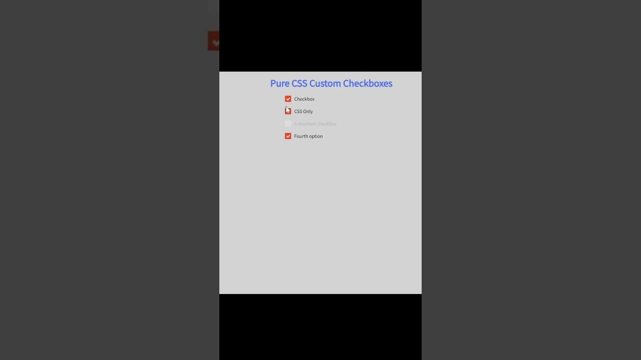 Css Checkbox | Css Checkbox Style Using Html And Css #shorts #html