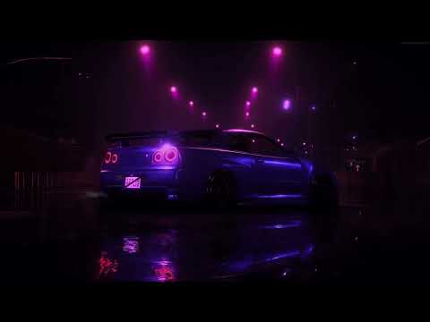 (Nissan Skyline R34 GTR at Night City) Live Wallpaper 4K Full HD