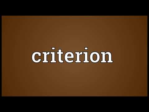 Criterion Meaning