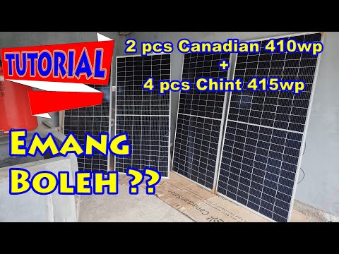 Panel Surya CHINT 415wp Astroenergy dan Canadian Solar 410wp rangkaian 2S3P, PLTS Offgrid