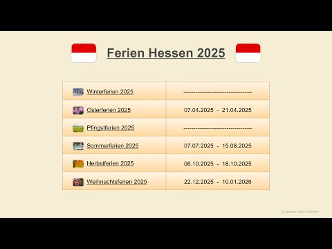 Ferien Hessen 2025