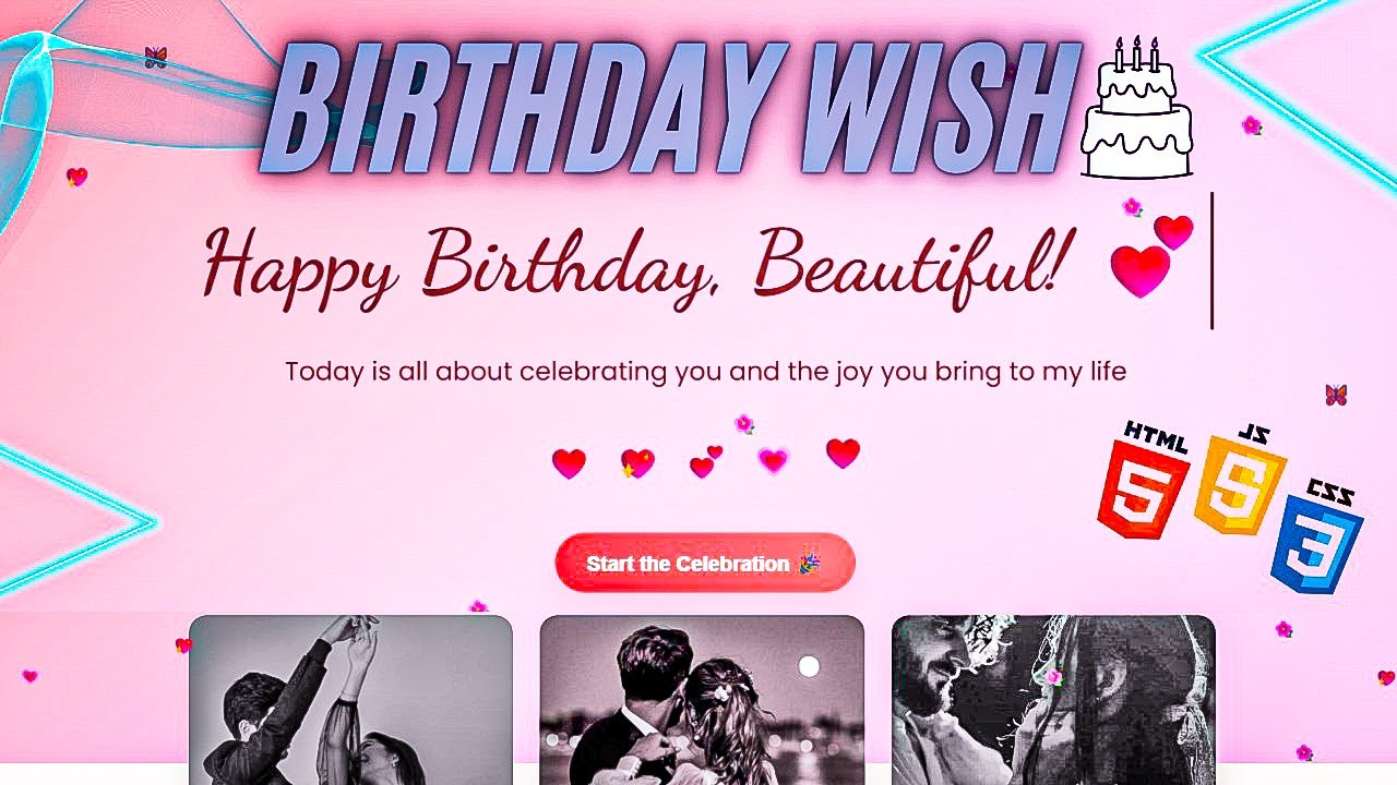 Birthday wishes using HTML code | birthday website | HTML