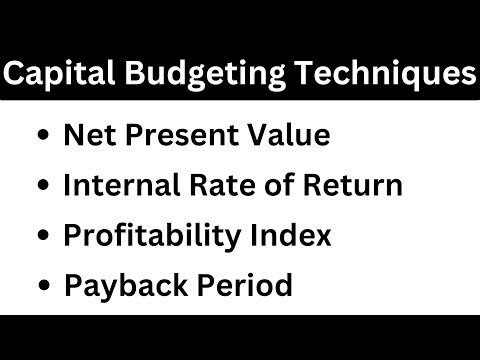 NPV - Net Present Value, IRR - Internal Rate of Return, Payback Period.