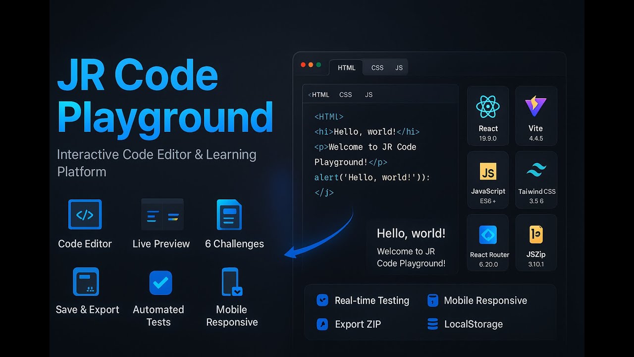 Interactive React-based Code Playground with Live Preview & 6 Coding Challenges |  Monaco Editor