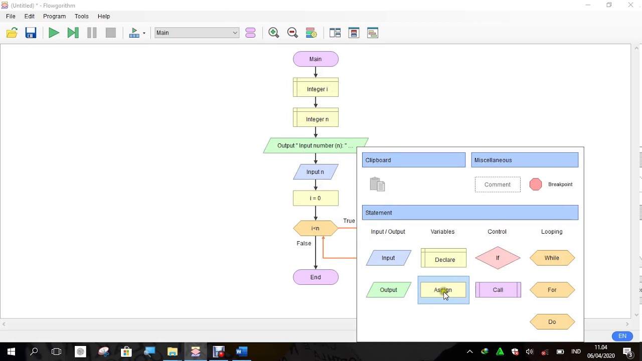LOOPING USING FLOWGORITHM-WHILE FORM