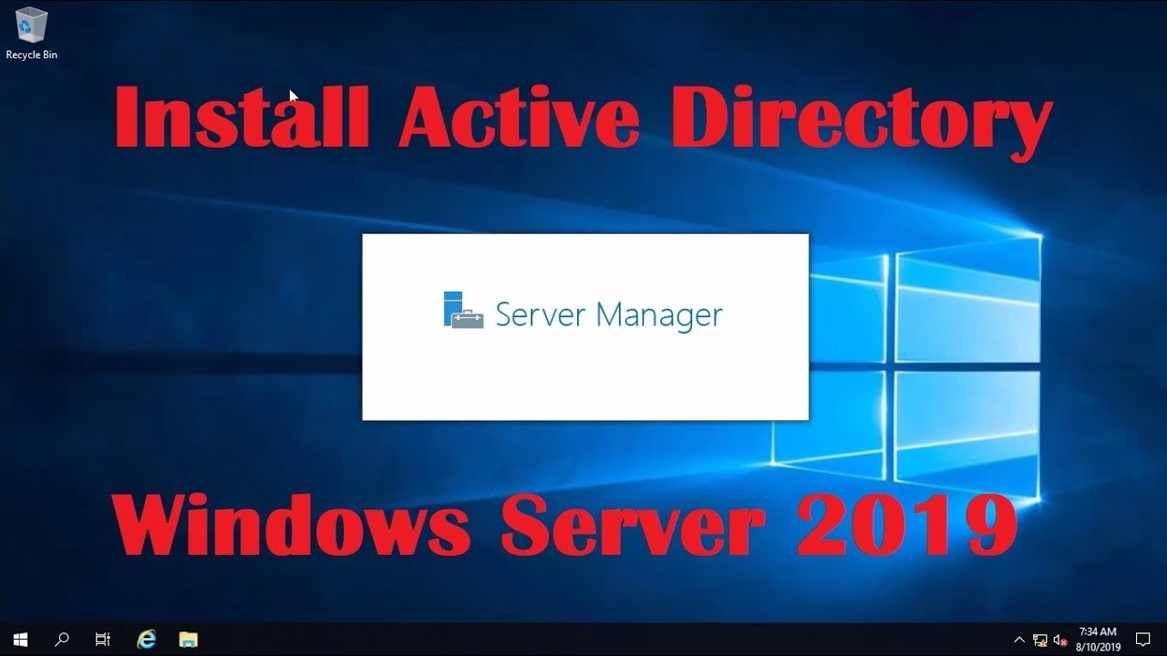 Windows Server 2019 - How to Install Active Directory Domain Controller Windows Server 2019