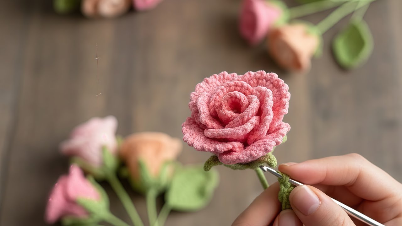 3D Crochet Rose Bouquet Tutorial | Realistic & Elegant Flowers for Beginners