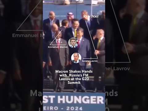Macron Shakes Hands with Russia's FM Lavrov at the G20 Summit #politics #news #g20summit