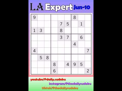 Los Angeles Times Daily #Sudoku 2025-06-10 2172 Expert