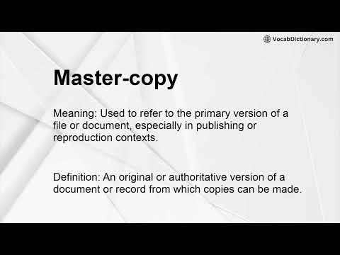 Master-copy Meaning