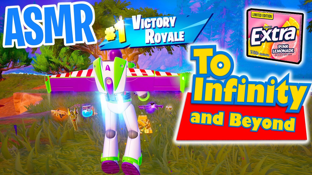 ASMR Gaming 😴 Fortnite To Infinity and Beyond! Gum Chewing 🎮🎧 Controller Sounds + Whispering 💤