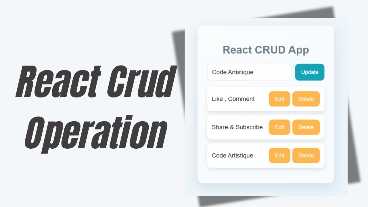 CRUD Operation using React - Create | Read | Update |Delete | React Crud