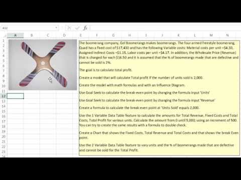 Basic Excel Business Analytics #02: Good Spreadsheet Model Design, Fixed Variable Cost Example