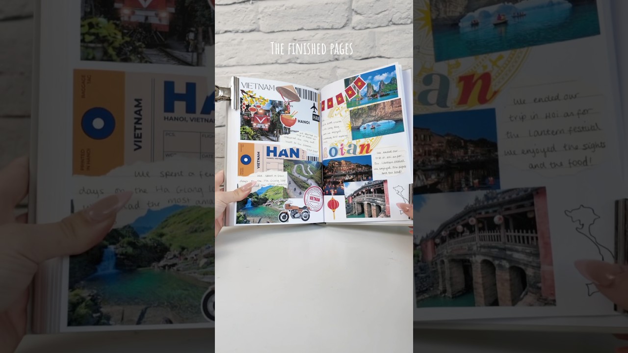 Vietnam supplies vs scrapbook pages 🇻🇳 🎒---#travel #journal #scrapbook l #travels #travelblogger