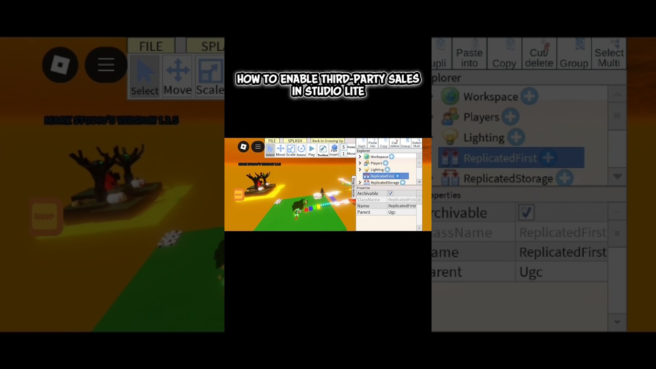 How To Enable Third-Party Sales In Studio Lite Secret #roblox #robloxdeveloper #robloxstudio