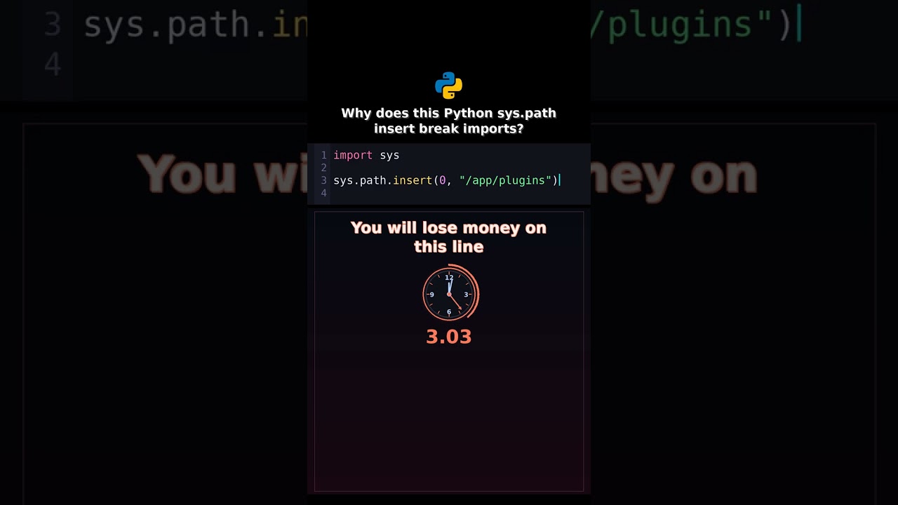 Why does this Python sys.path insert break imports? #pythonincident
