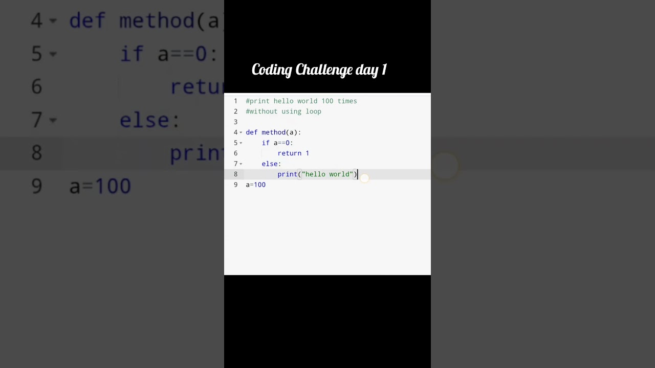 1/100 days coding challenge| print 100 tim #learntocode #leetcode #python #sehar #challenge #coding