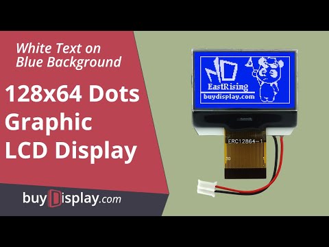 1.4"128x64 Serial Graphic LCD Display Module ST7565R White Text on Blue Background