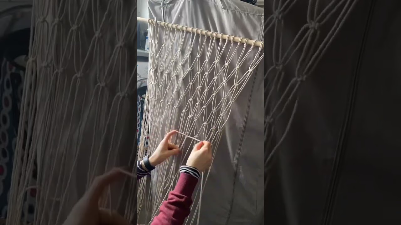 Making a macrame toy hammock #macramemakers #smallbusinessuk #homedecor #nurserydecor #storageideas