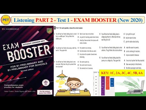 EXAM BOOSTER - Listening Part 2 Test 1 (2020 + Transcript + Key)