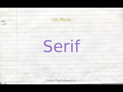 How to pronounce serif