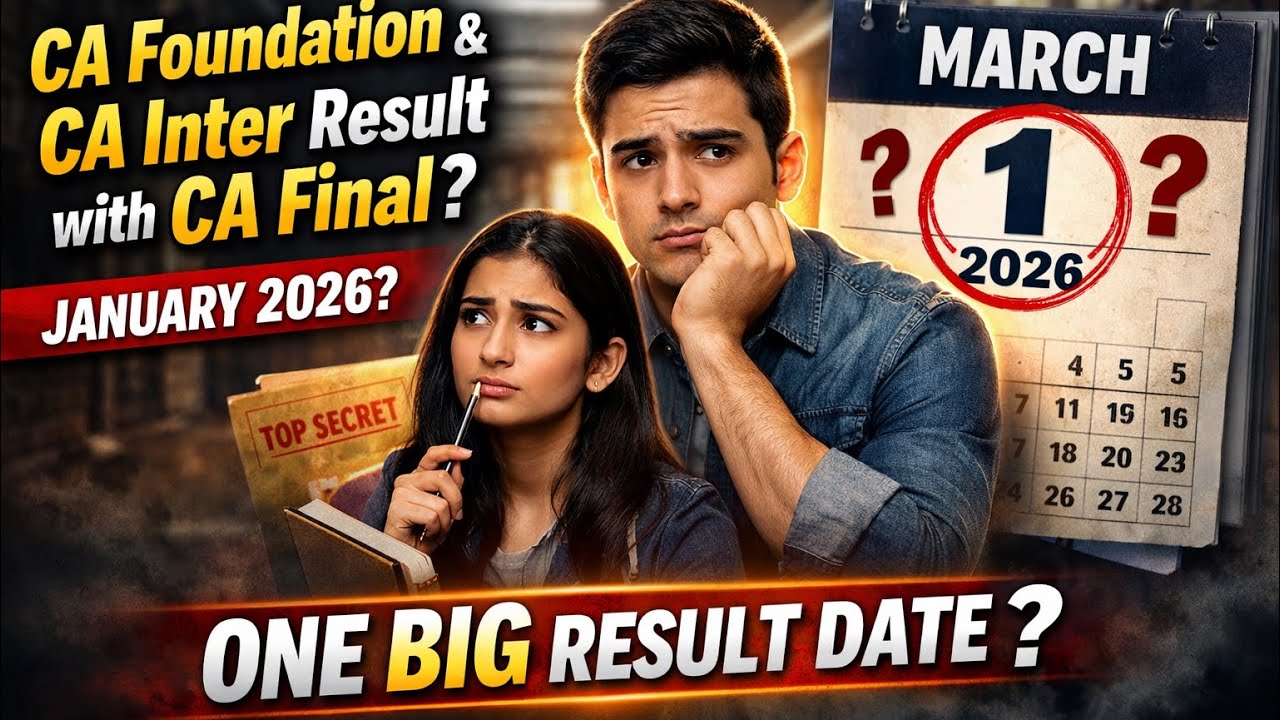 CA Foundation & CA Inter Result with CA final Result January 2026 ? | One big Result Date ?