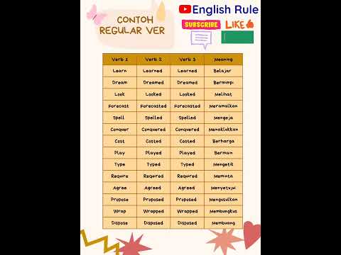 Contoh Regular Verb‼️ Kata Kerja +ed/d #shorts