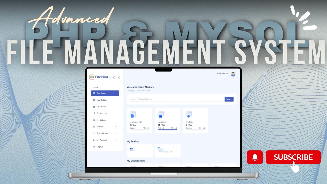 Advanced File Management System in PHP MySQL  || Robin Codes