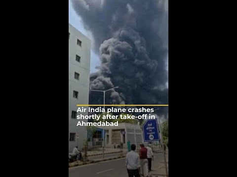 Air India plane crashes shortly after take-off in Ahmedabad | AJ #shorts