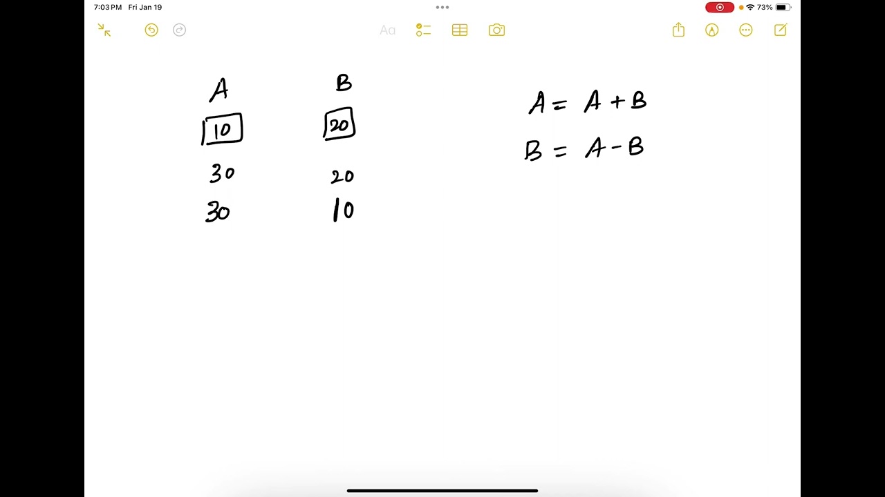 24. Swap without third variable