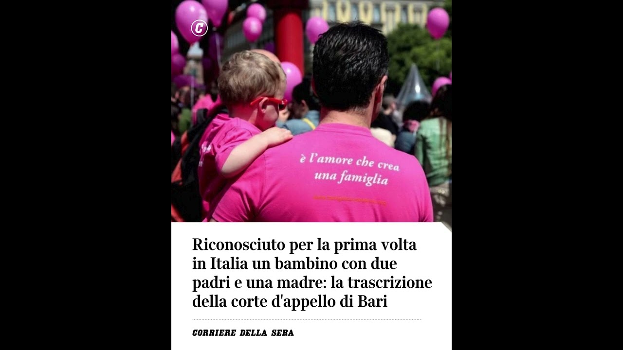 Riconosciuto per la prima volta in Italia un bambino con due padri e una madre