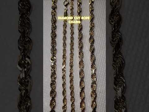 10k vs. 14k Yellow Gold Diamond-cut Rope Chains & Bracelet! Can You Tell The Difference? #shorts