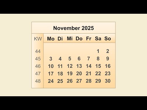 Kalender November 2025