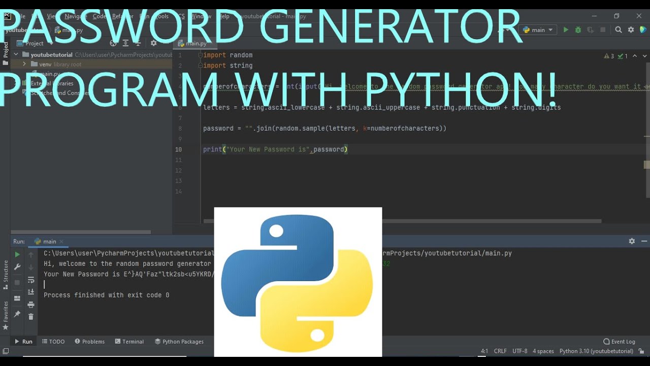 [2022 Beginners] Python Password Generator Program