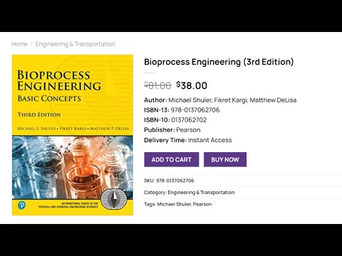 (PDF) Bioprocess Engineering (3rd Edition) - Price $25 | eBook