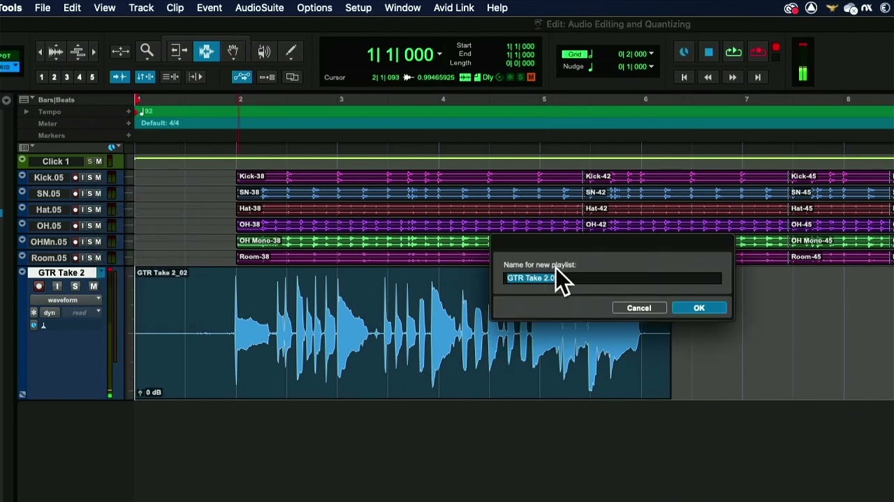 Using Playlists in Pro Tools