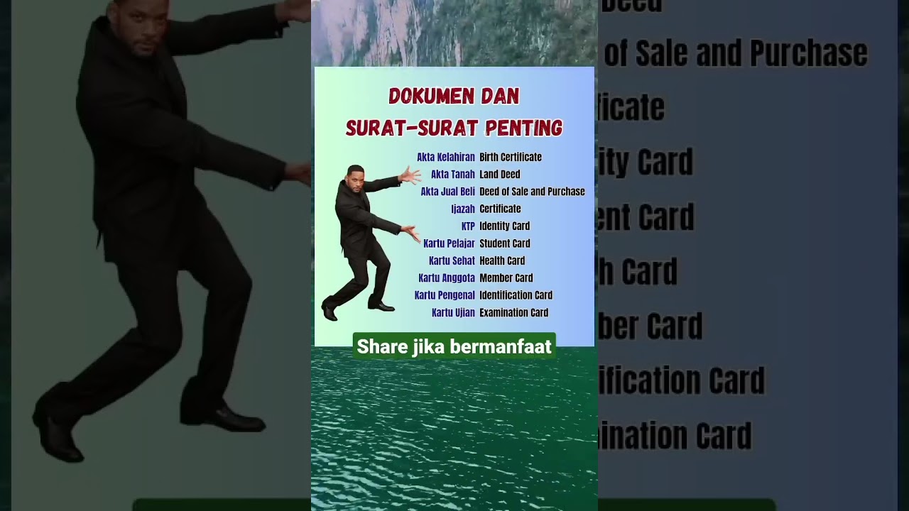 DOKUMEN DAN SURAT PENTING DALAM BAHASA INGGRIS #bahasainggris #viral #fakultashukum #kampunginggris