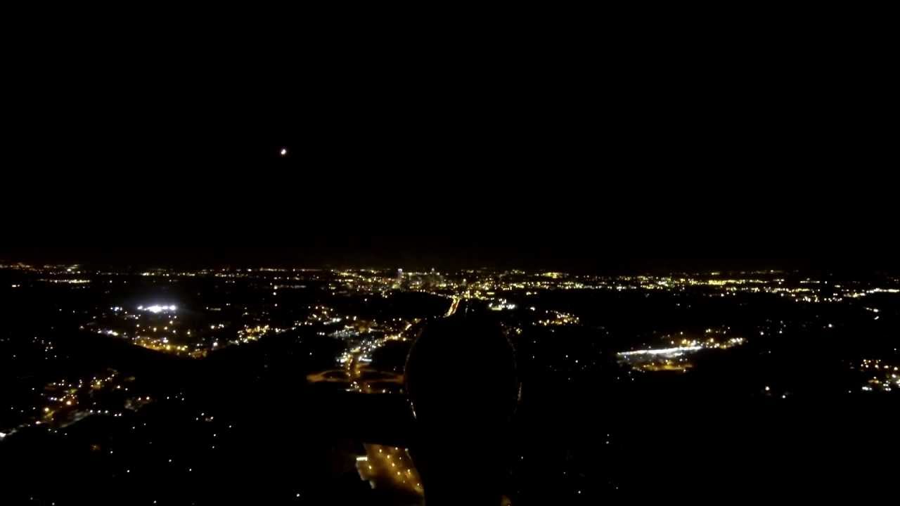 [HD] Night Flying Over Charlotte in a Diamond DA40 - HD Time Lapse