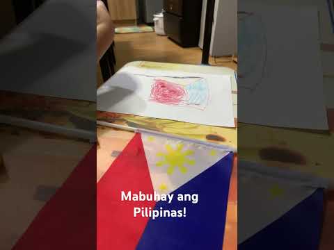 Drawing the Philippine Flag.