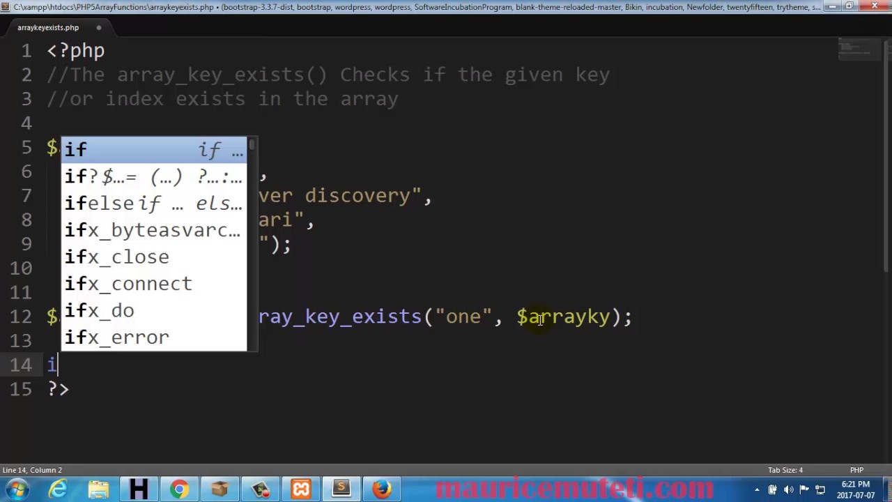 PHP array key exists Function