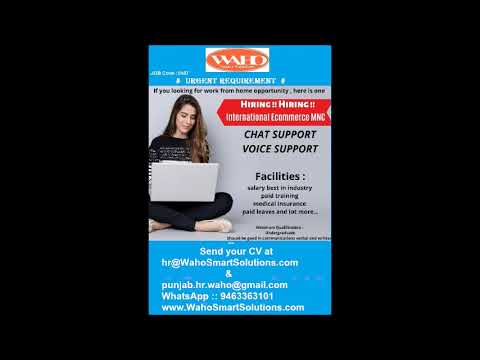 WAHO Smart Solutions offering WORK FROM HOME basis JOB Openings in this pandemic situation