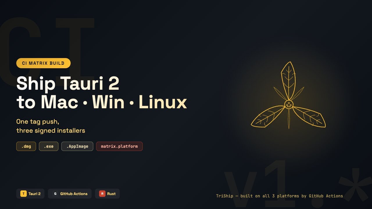 Ship Tauri 2 to Mac, Windows & Linux | GitHub Actions Matrix Tutorial