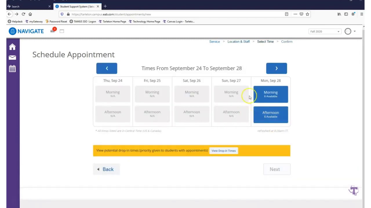 Setting up an Appointment in EAB