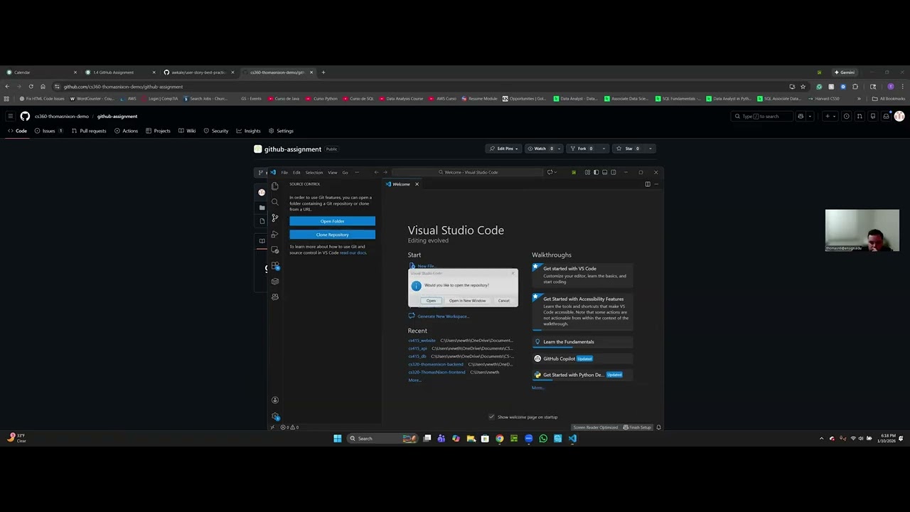 1 4 GitHub Assignment Video